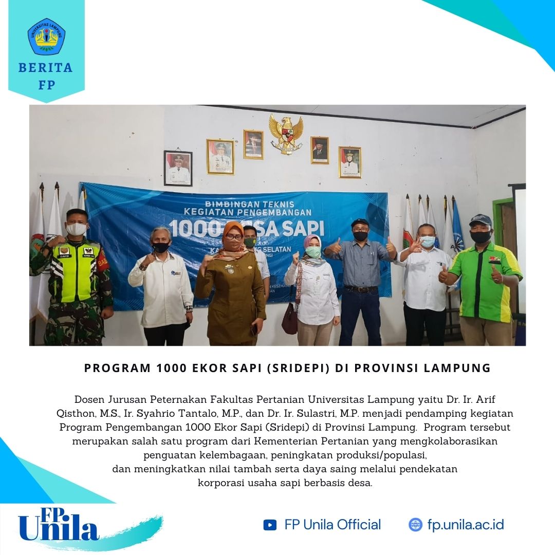 Program 1000 ekor sapi kementerian pertanian fp unila – Fakultas ...